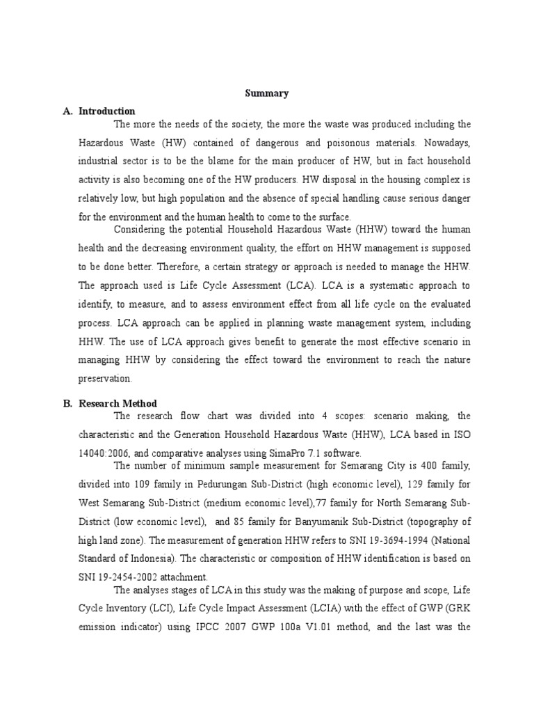 Summary (CLT) | PDF | Life Cycle Assessment | Waste Management