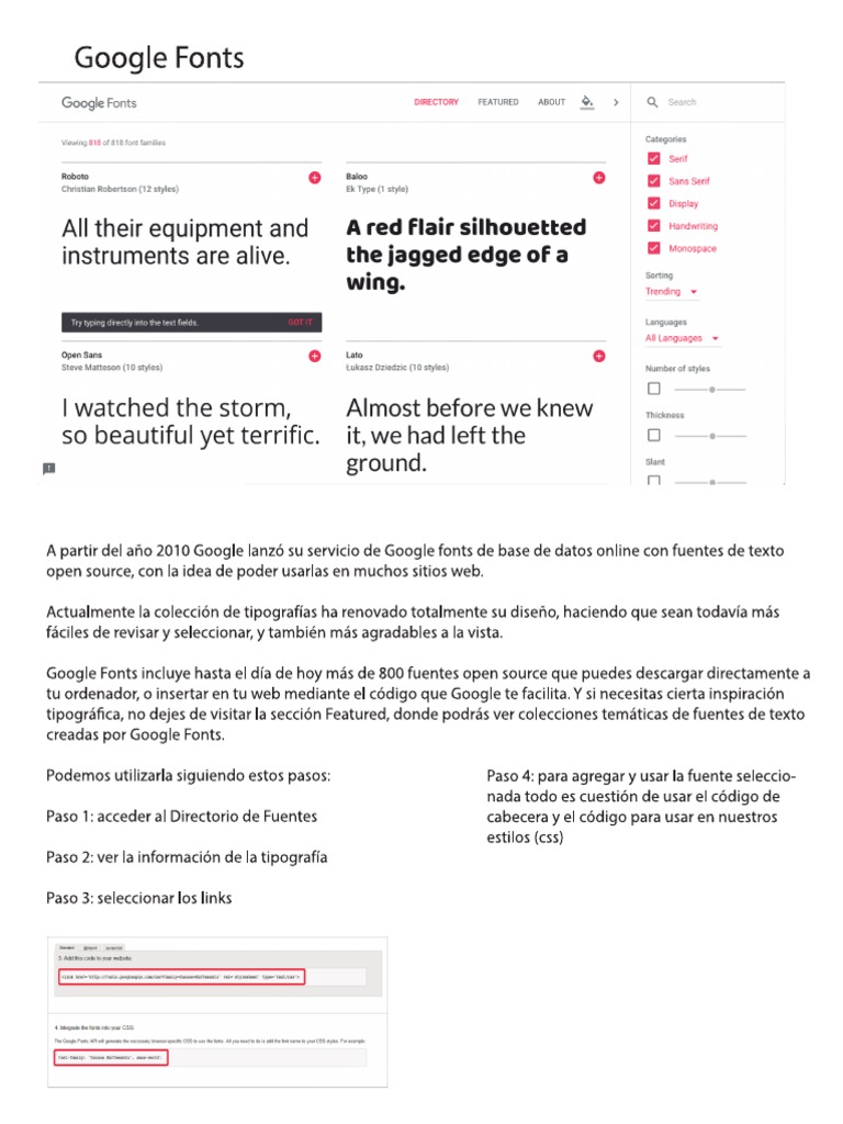 Google Fonts | PDF