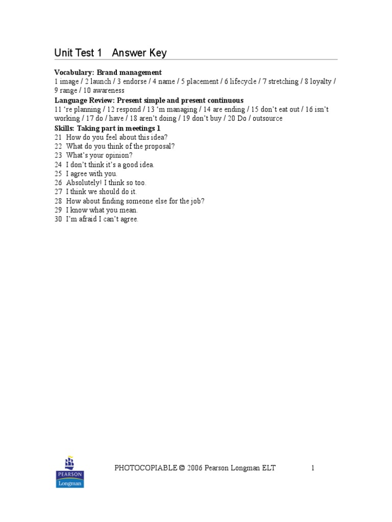 Brand Management Unit Test Answer Key | PDF | Self-Improvement
