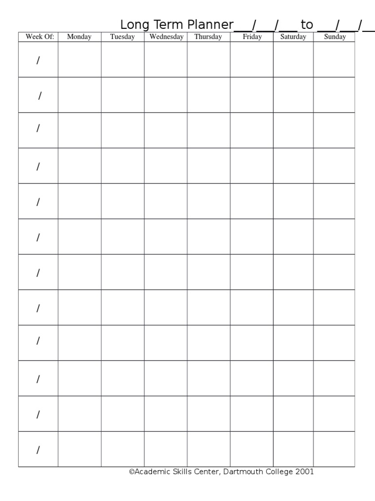 10 Week Planner | PDF