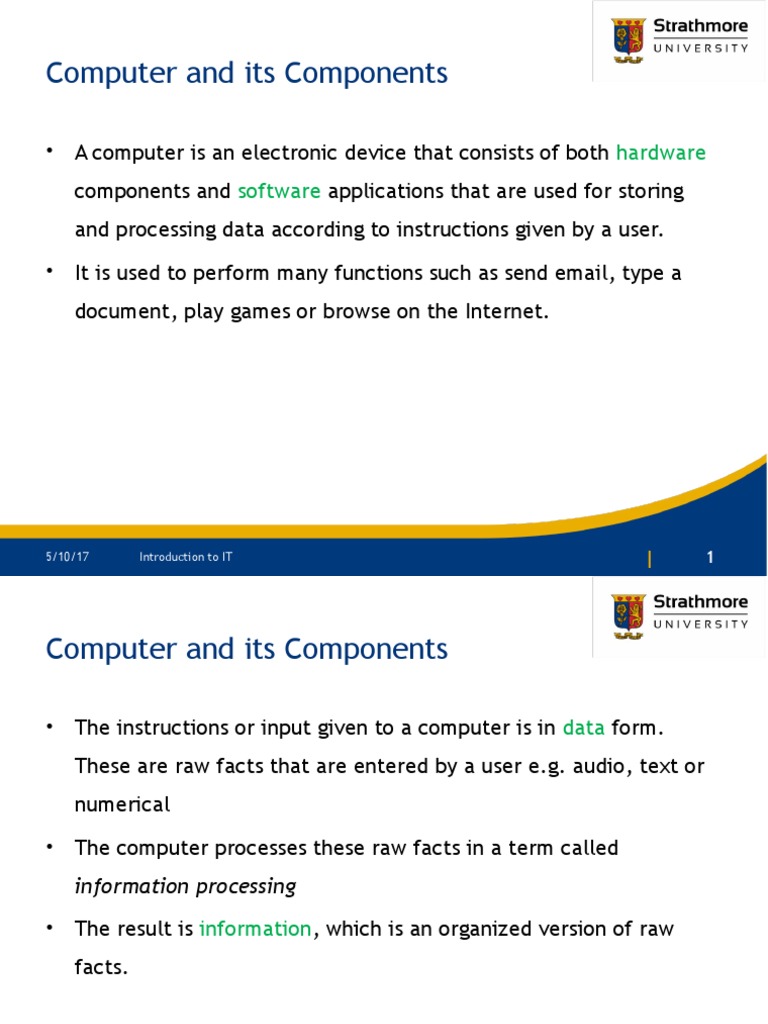 Computer and Its Components: Hardware Software | PDF | Operating System ...