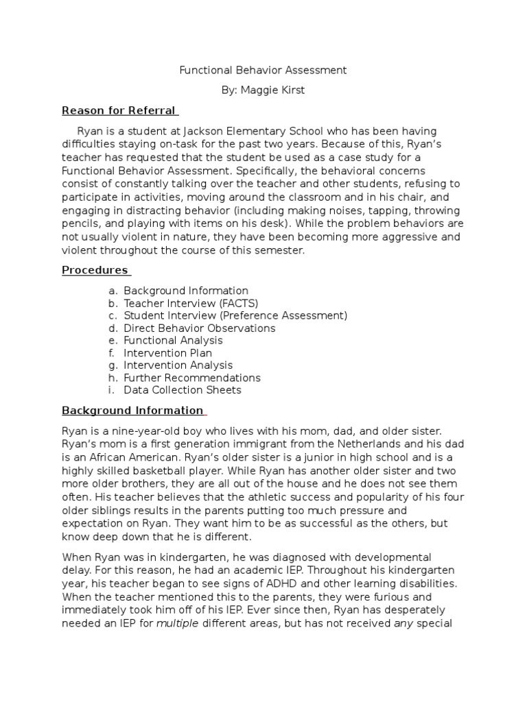Functional Behavior Analysis | PDF | Reinforcement | Individualized ...