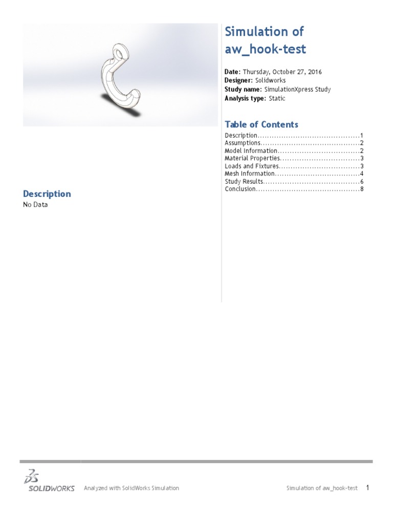 aw_hook-test Simulation Results Analysis | PDF | Strength Of Materials ...