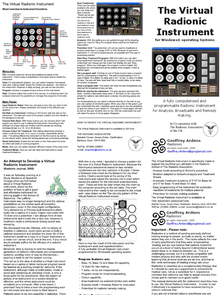 The Virtual Radionic Instrument: For Windows© Operating Systems | PDF ...