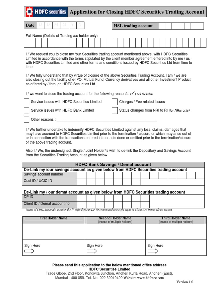 Closure Form | PDF | Securities (Finance) | Investments & Securities