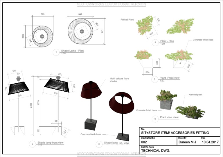 Shade Lamp Technical Drawings PDF | PDF | Computer Aided Design ...