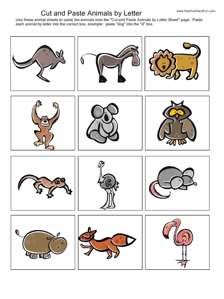 Cut and Paste Animals by Letter PDF | PDF
