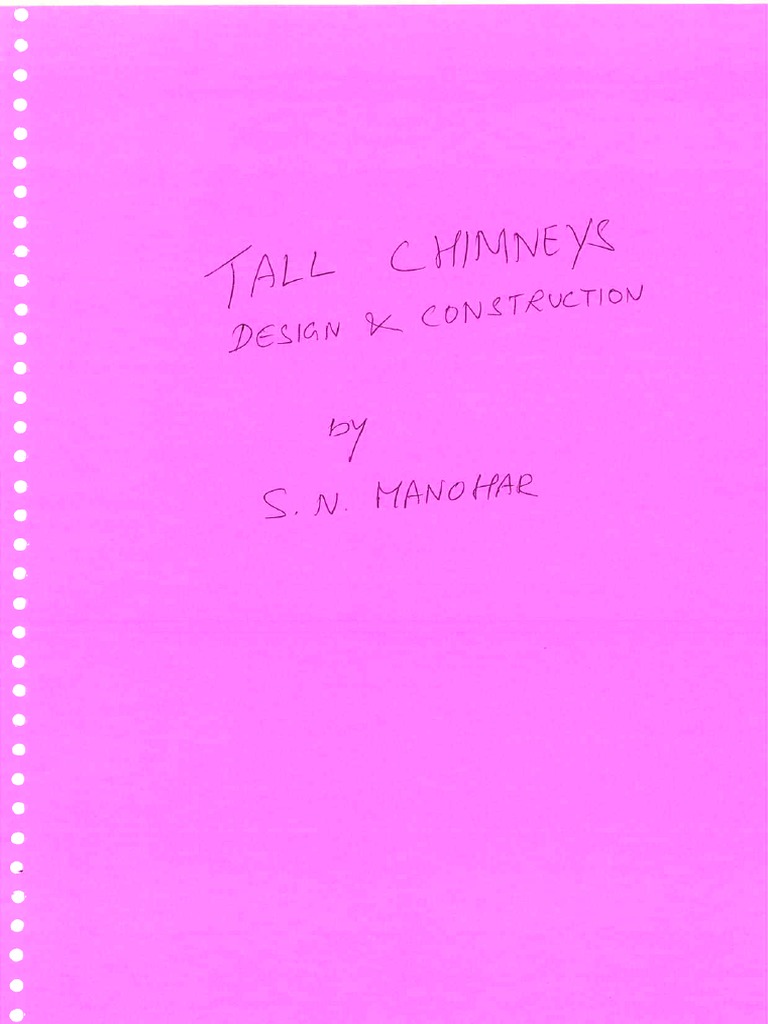 Design of Tall Chimneys by Manohar PDF | PDF