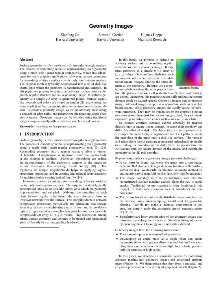 Geometry Images | PDF | Texture Mapping | Data Compression