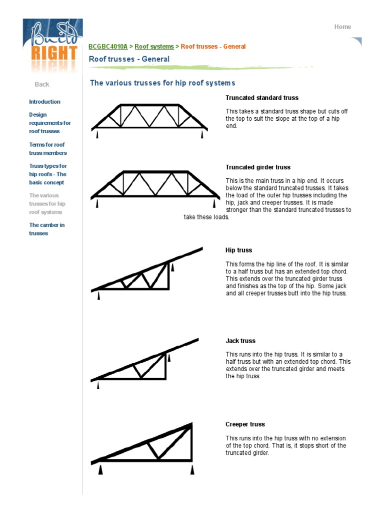 Hip Roof Truss Design and Types | PDF | Truss | Roof