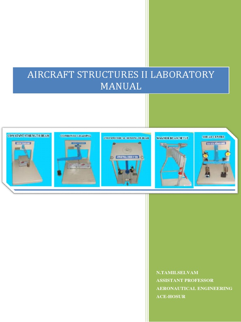 Aircraft Structures II Laboratory Manual With Model Calculations and ...