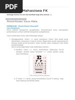 Pemeriksaan Visus Dengan Snellen Chart | PDF