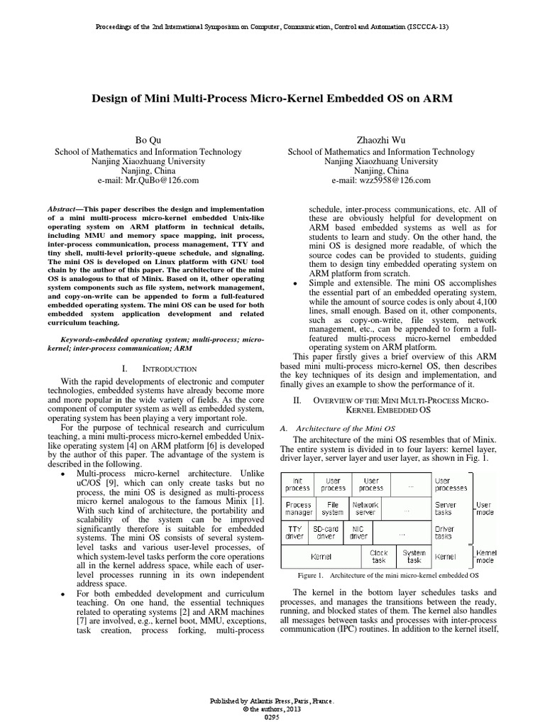 Design of Mini Multi-Process Micro-Kernel Embedded OS On ARM | PDF ...
