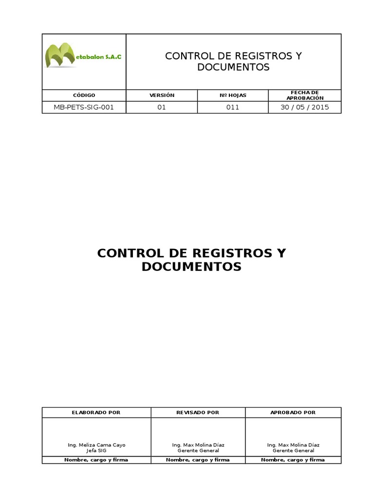 Control de Documentos | Organización internacional para la ...