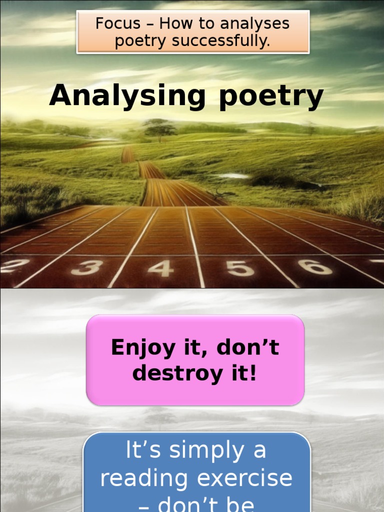 Analysing Poetry: Focus - How To Analyses Poetry Successfully | PDF