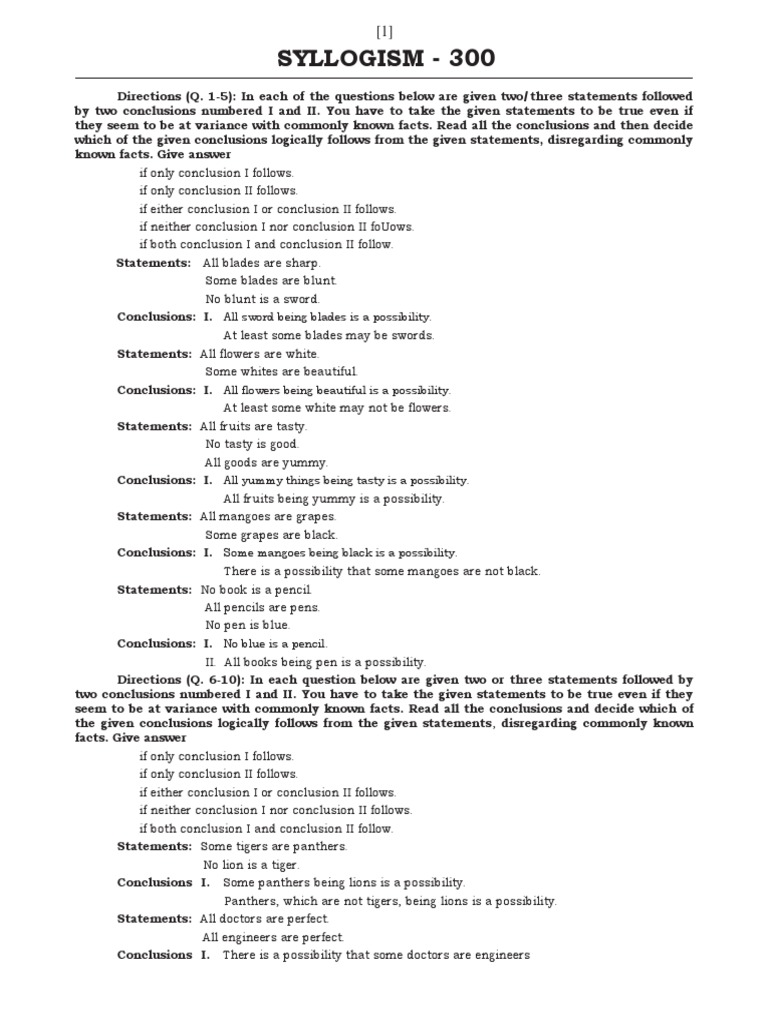 Syllogism Questions | PDF | Trousers | Heat