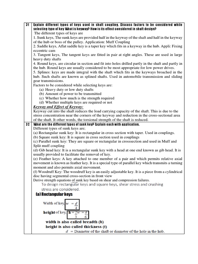 Keyway and Effect of Keyway | PDF | Mechanical Engineering | Classical ...