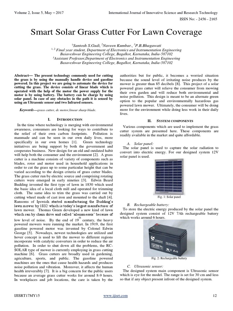Smart Solar Grass Cutter For Lawn Coverage | Download Free PDF | Lawn ...