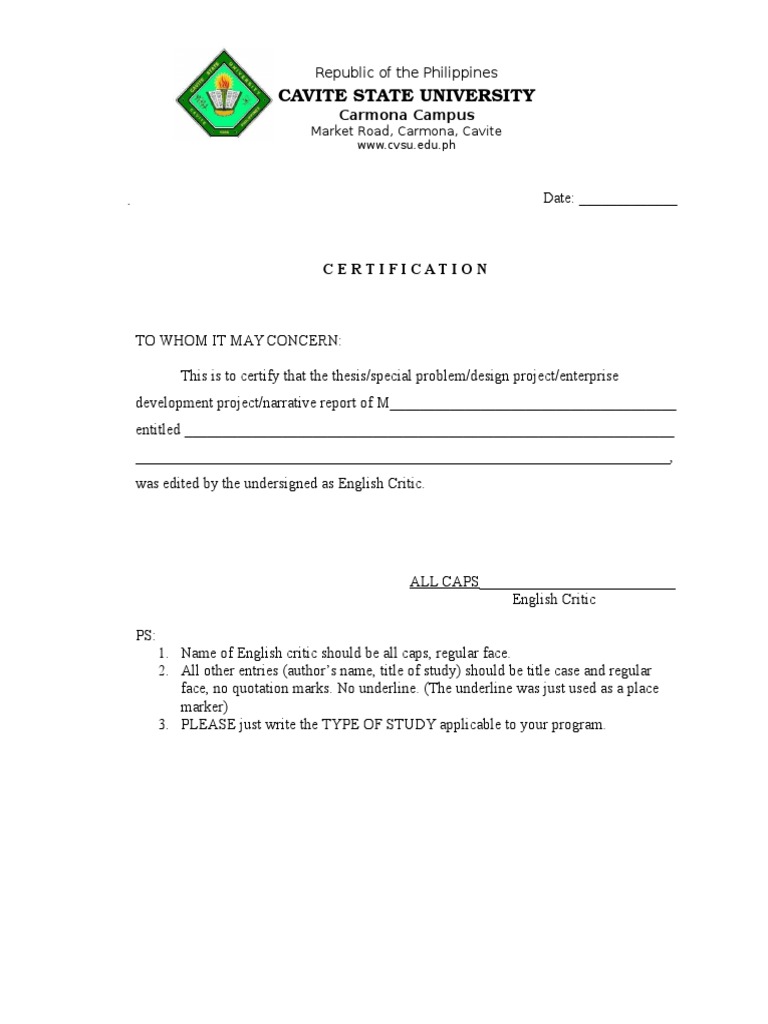 FORM9 Certificate of English Critic | PDF