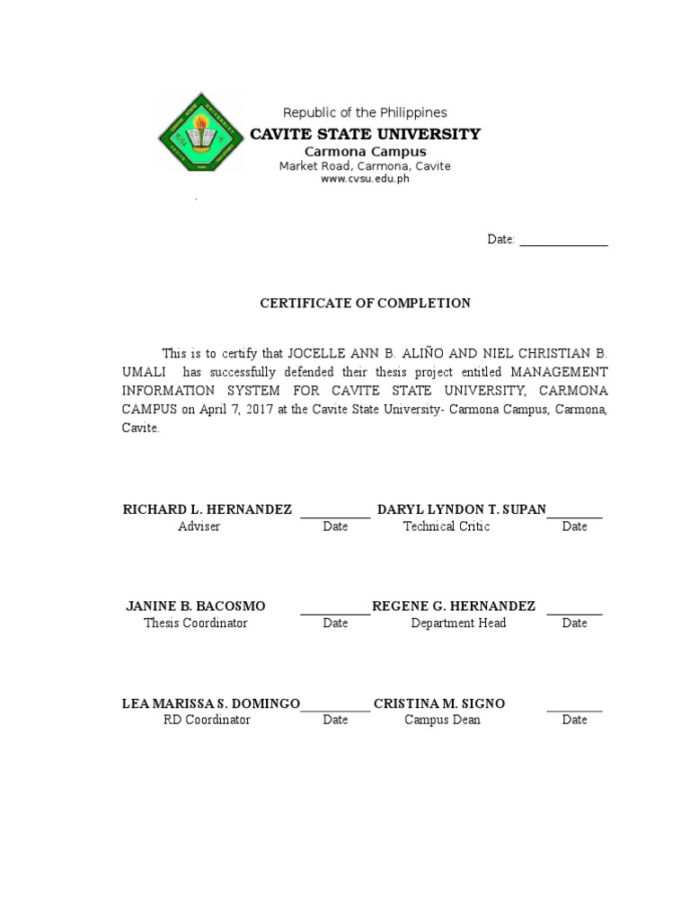 FORM11 Certificate of Completion | PDF