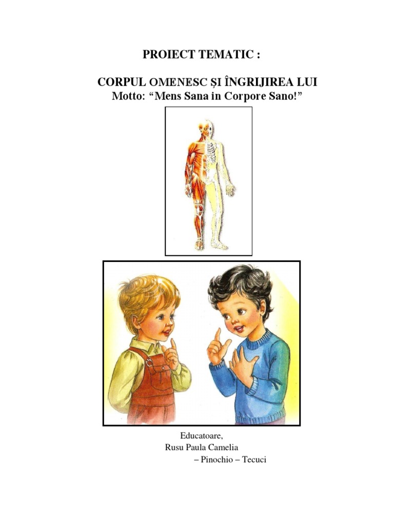 Corpul Uman Proiect PDF | PDF