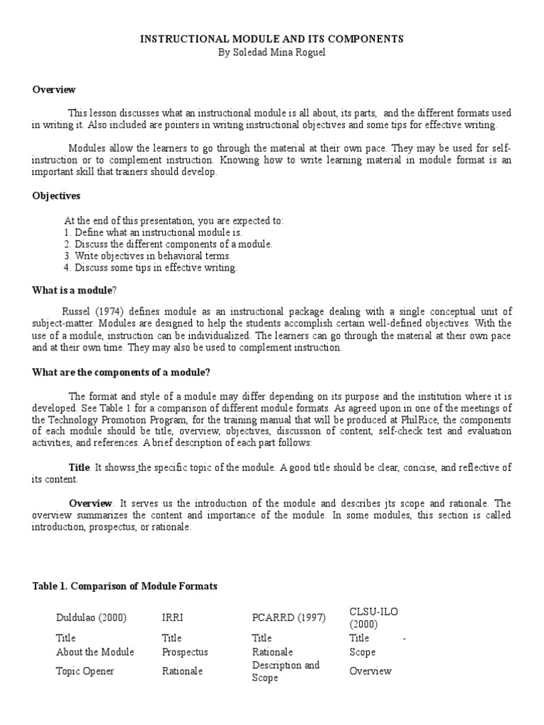 Instructional Module | PDF | Modular Programming | Evaluation