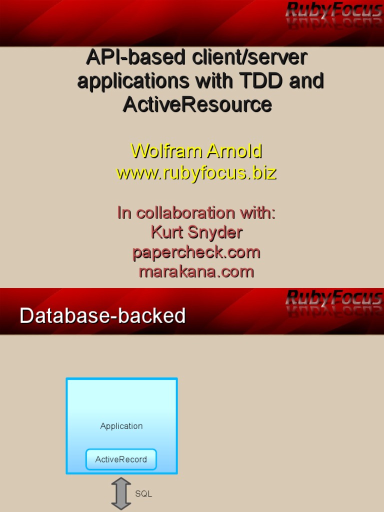 API-based Client/server Applications With TDD and ActiveResource | PDF | Representational State ...