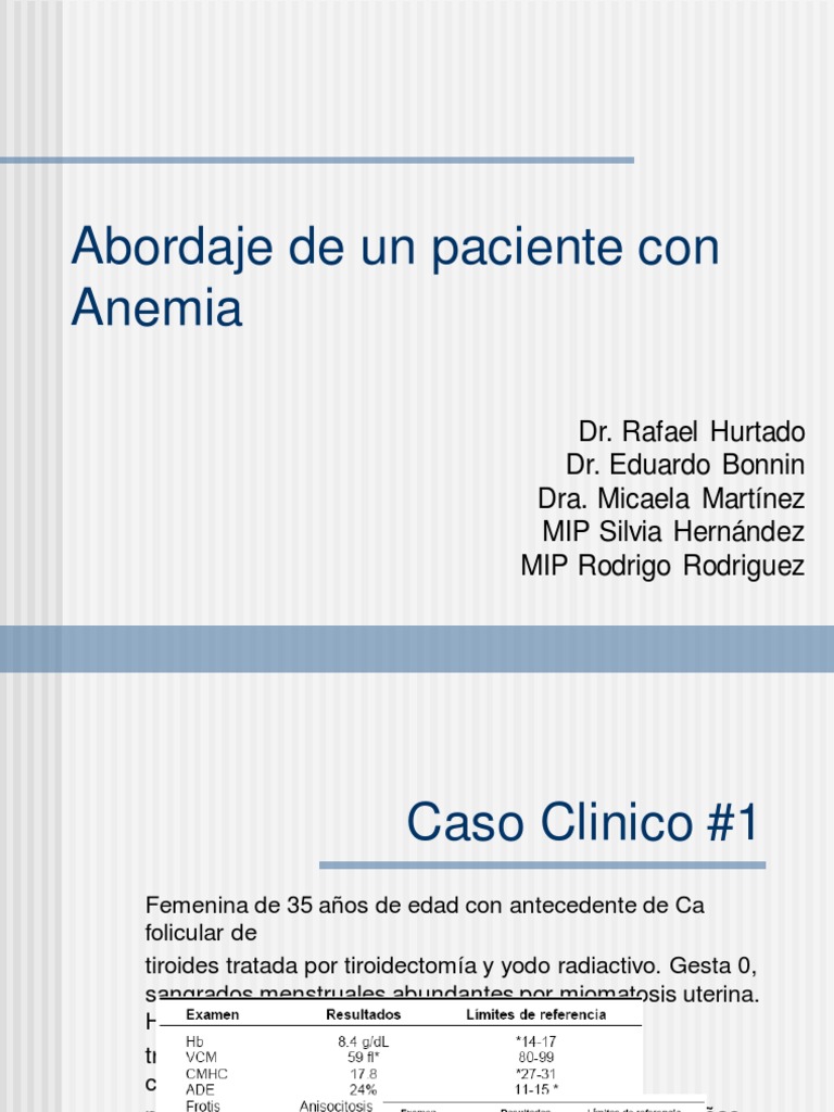 Abordaje de Un Paciente Con Anemia | PDF | Anemia | Enfermedades y ...