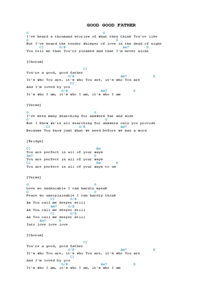 Good Good Father Lyrics | PDF