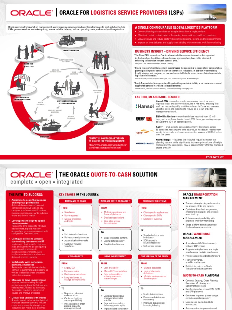 Oracle For (LSPS) : Logistics Service Providers | PDF | Business ...