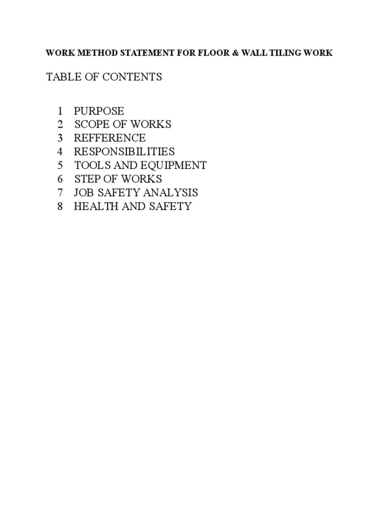Tiles Method Statement | PDF | Tile | Pipe (Fluid Conveyance)