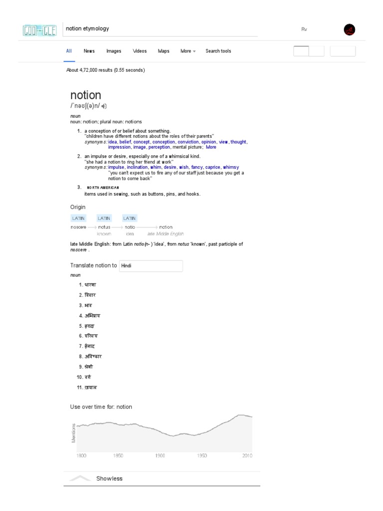The Etymology and Origins of the Word "Notion | PDF | Algorithms ...