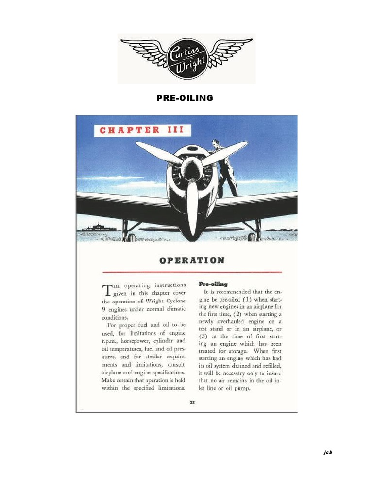 Curtiss Wright Pre-Oiling Aircraft Radial Engines | PDF