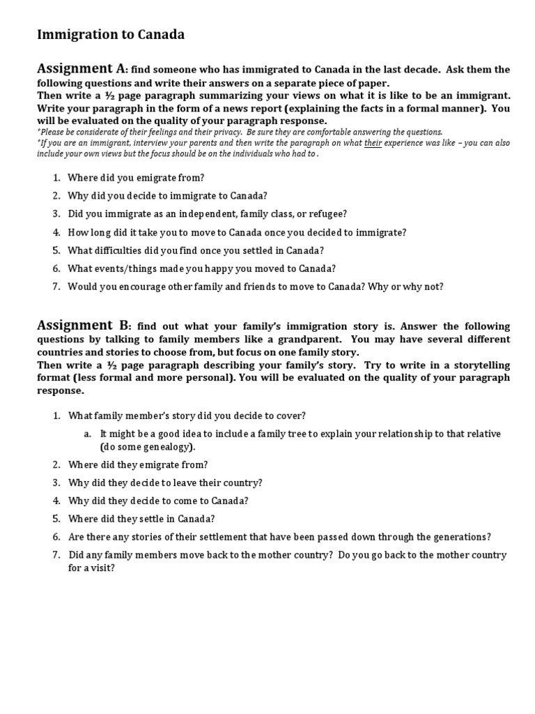 Immigration Assignment | PDF | Immigration | Psychological Concepts