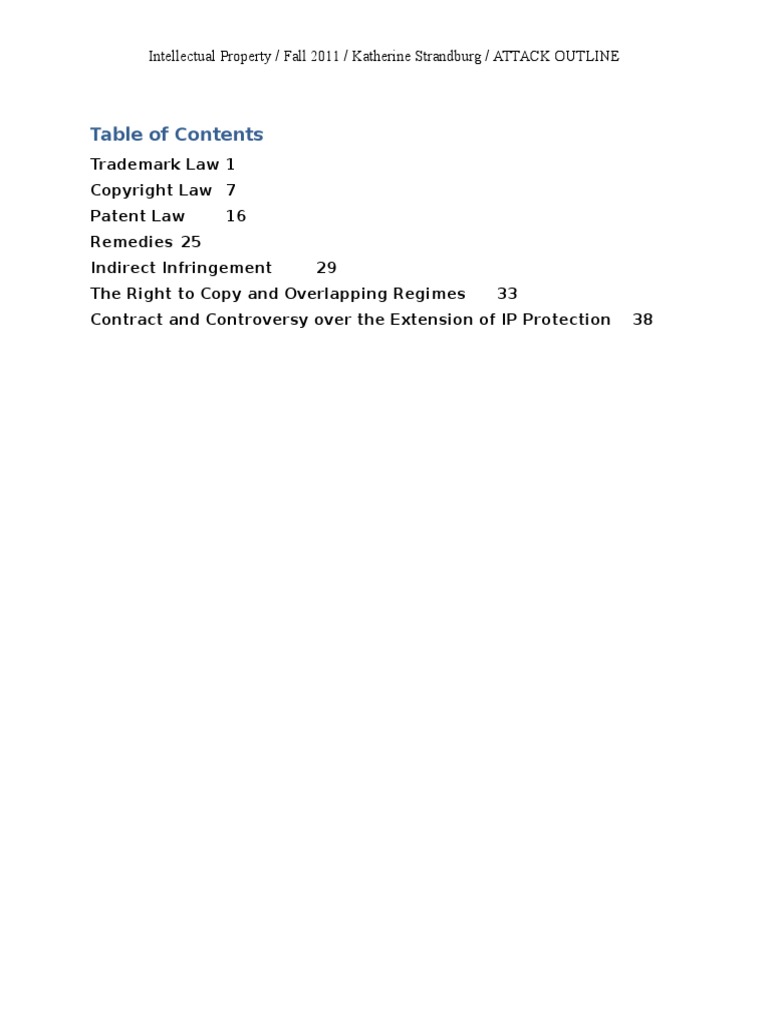 Intellectual Property Attack Outline | PDF | Trademark Distinctiveness ...