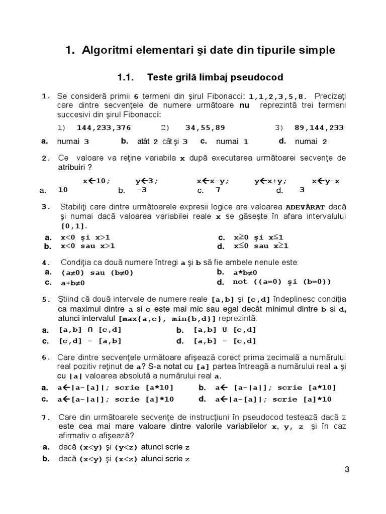 Pseudocod Limbaj PDF | PDF