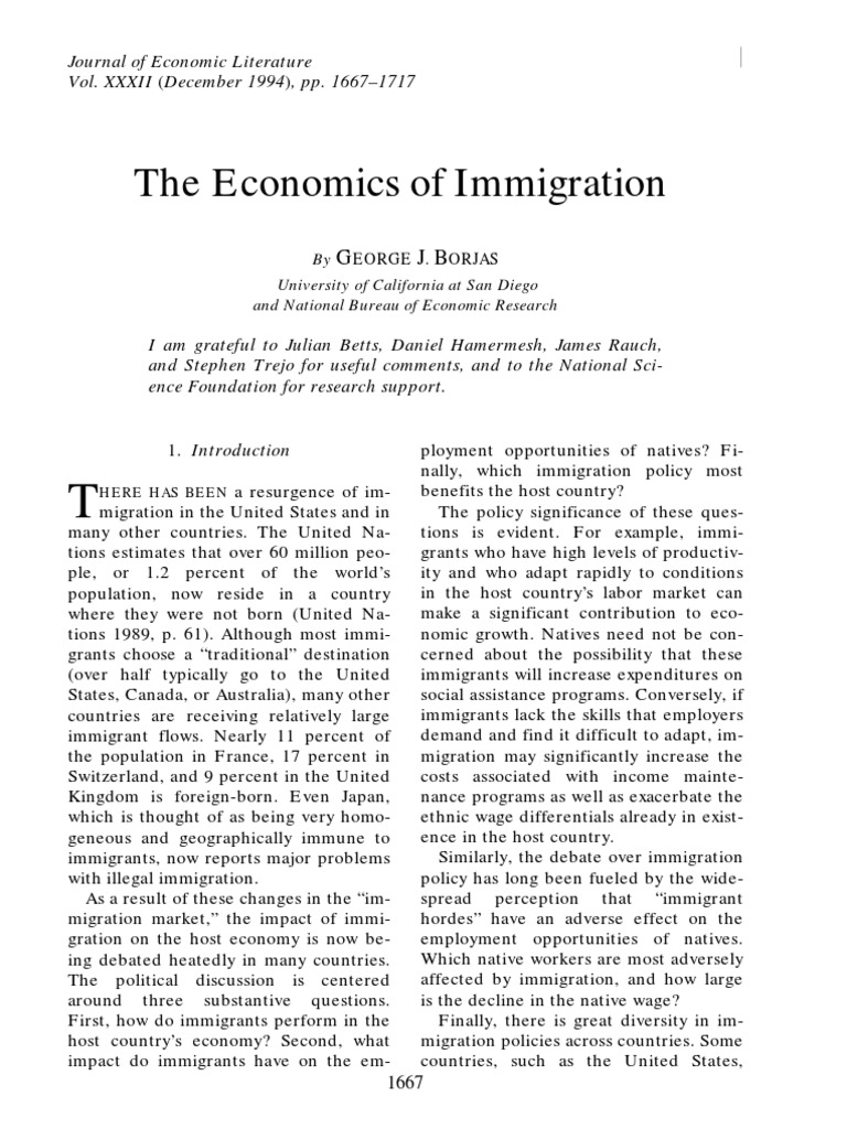 Borjas 1994 Immigration PDF | PDF | Immigration To The United States ...