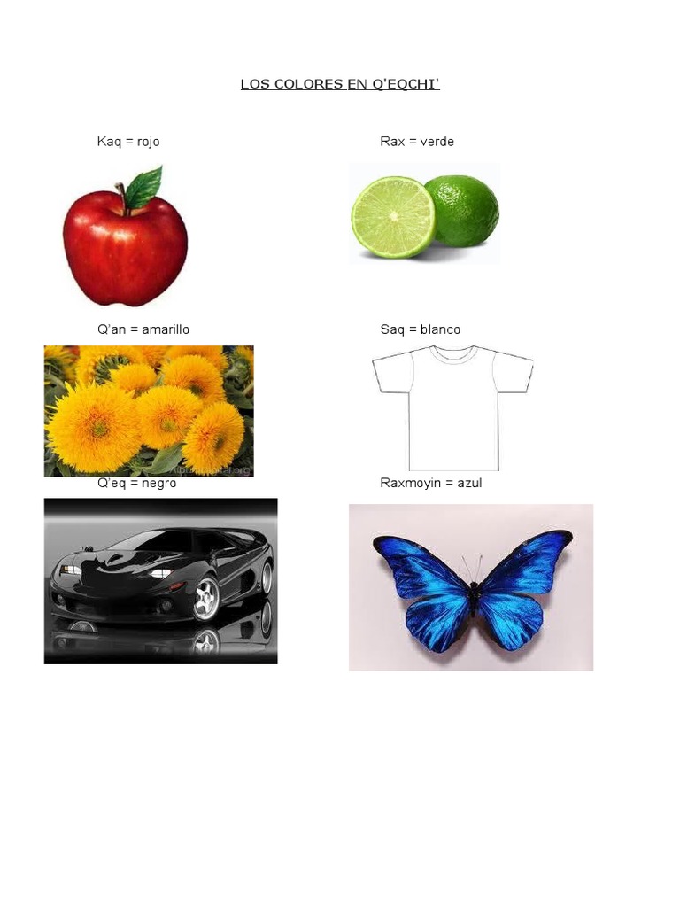 LOS COLORE EN Q´EQCHI´