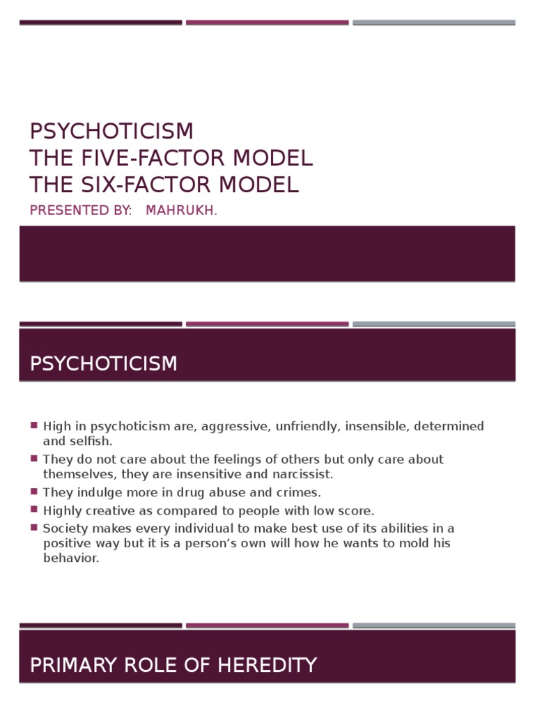 Psychoticism | PDF | Extraversion And Introversion | Personality Traits