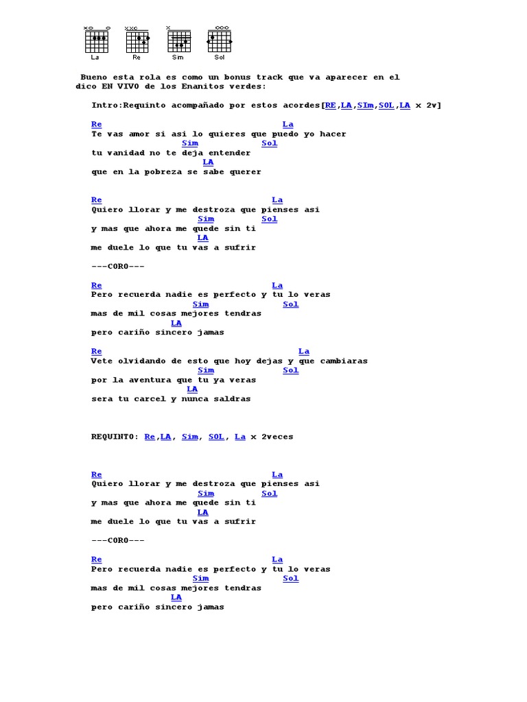 Tu Carcel - Enanitos Verdes | PDF