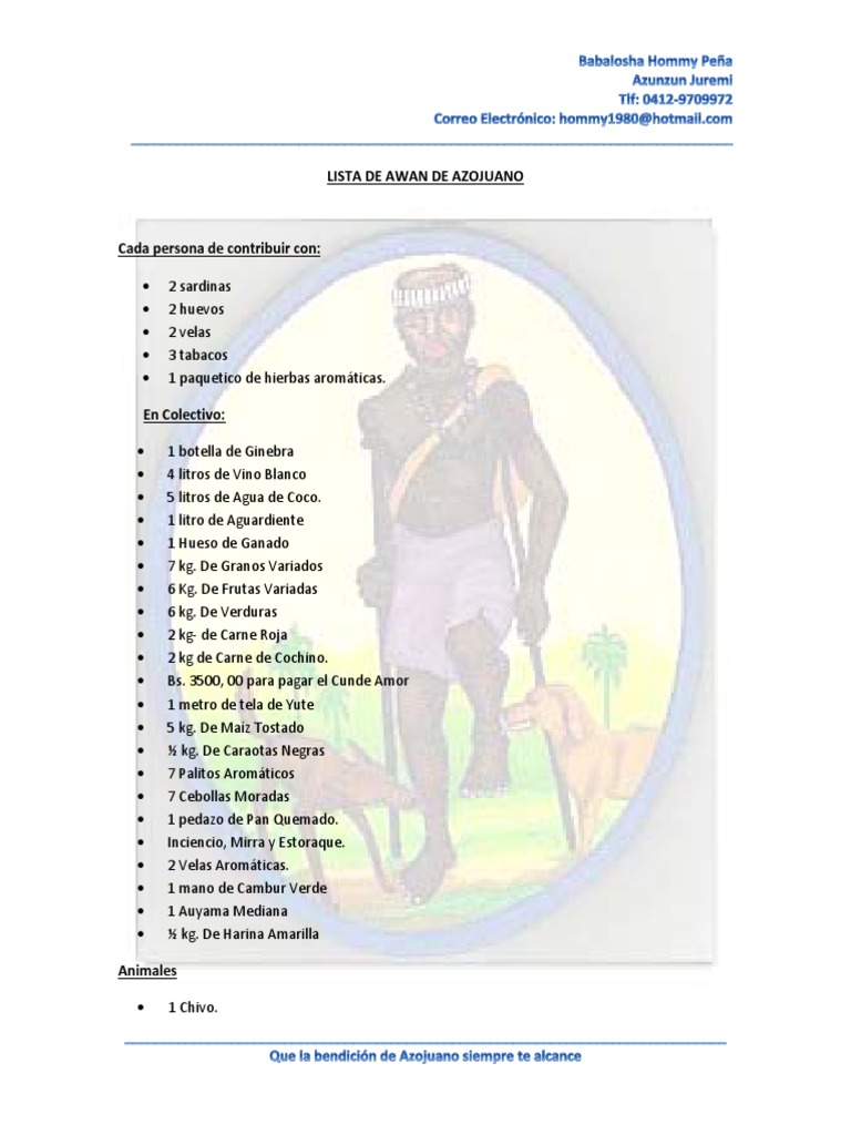 Lista de Awan de Azojuano | PDF