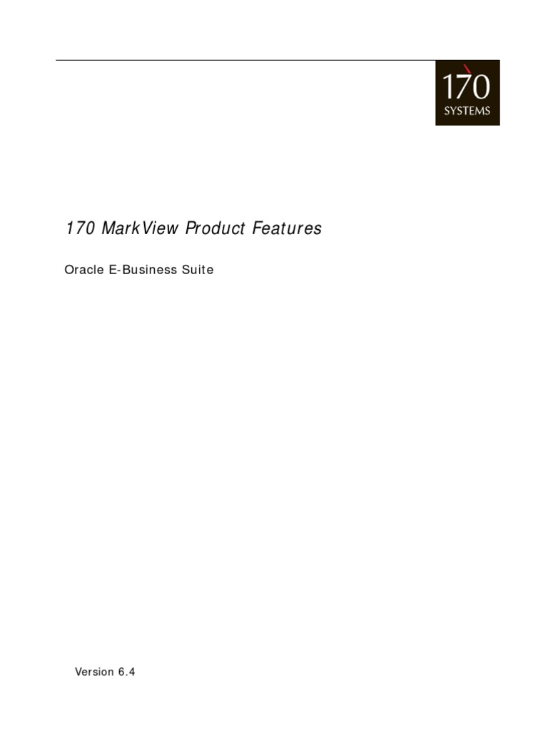 170 MarkView Product Features 6.4 PDF | PDF