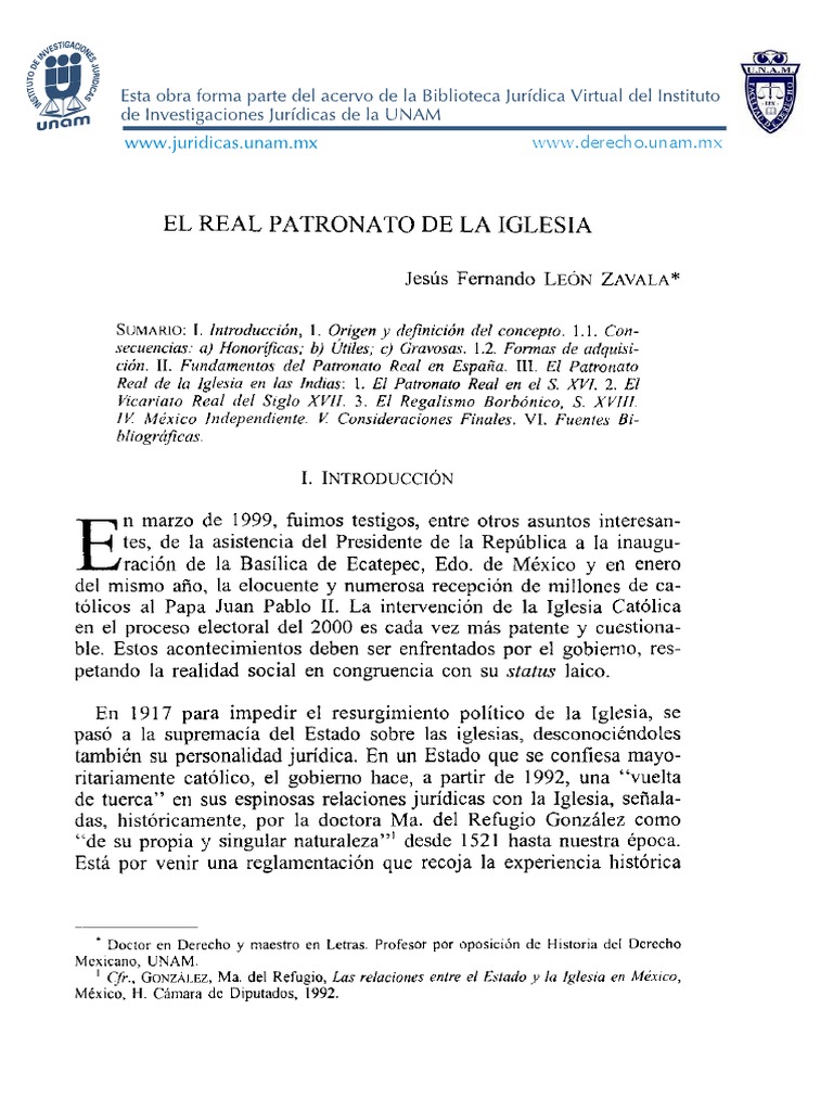 El Real Patronato de la Iglesia | PDF | Clero | Cristianismo