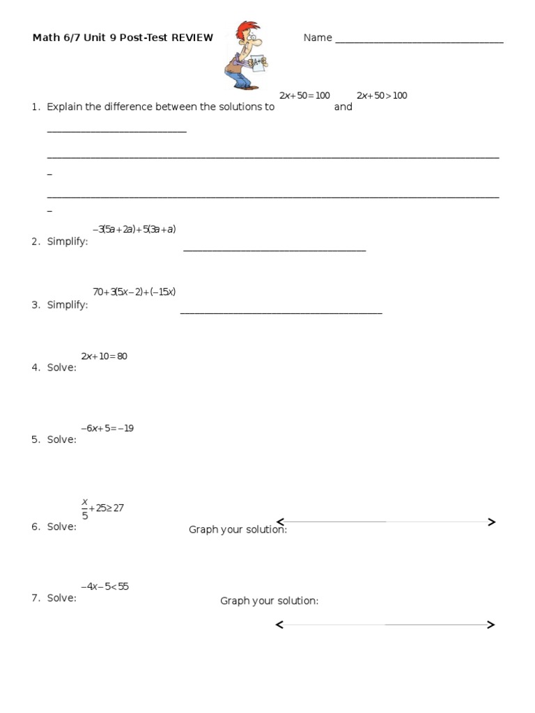 Unit 9 Post Test Review | PDF | Equations | Mathematical Analysis