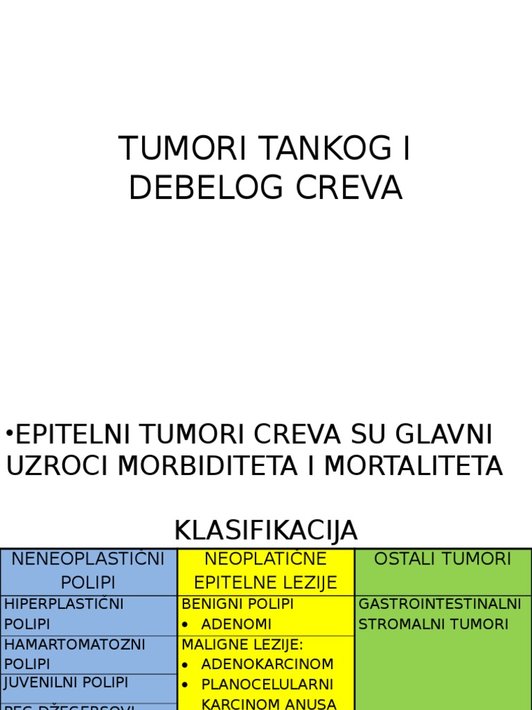 Tumori Tankog I Debelog Creva | PDF