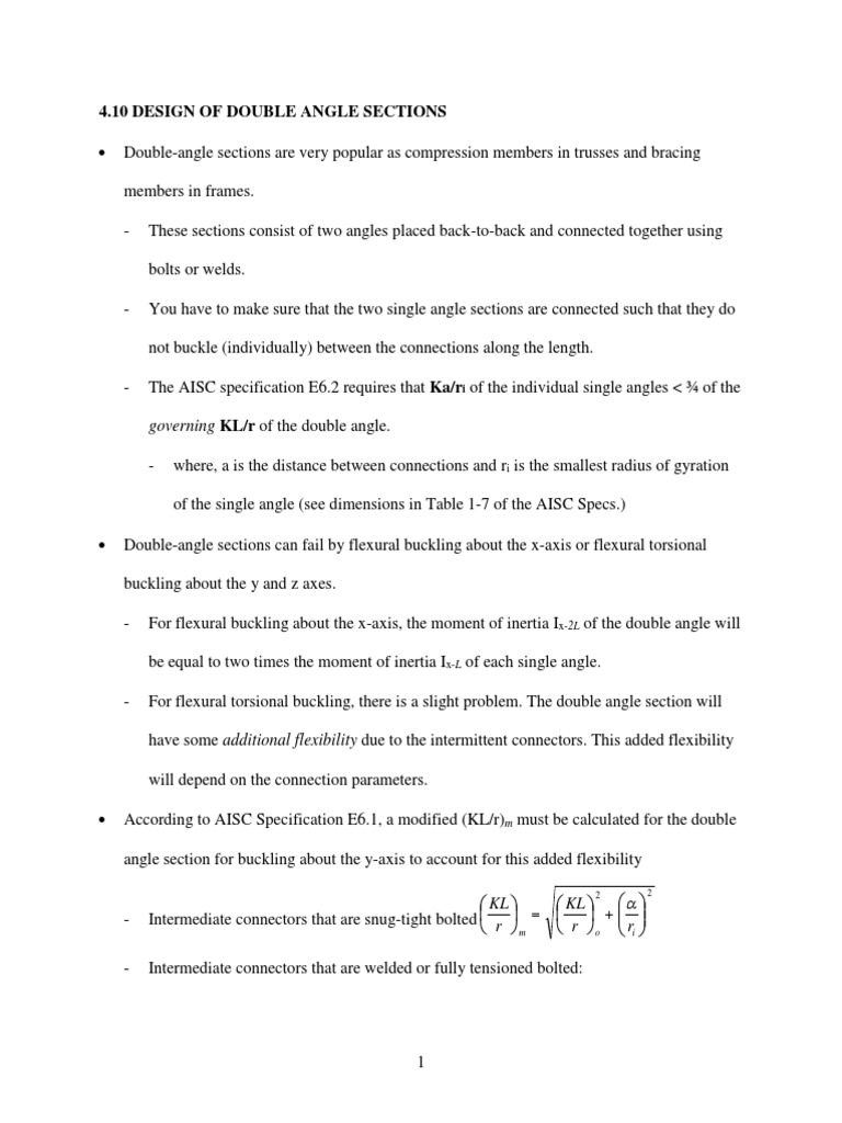 Back to Back Angle | Buckling | Angle