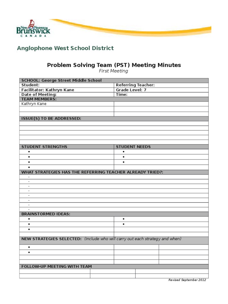 Problem Solving Meeting Template | PDF