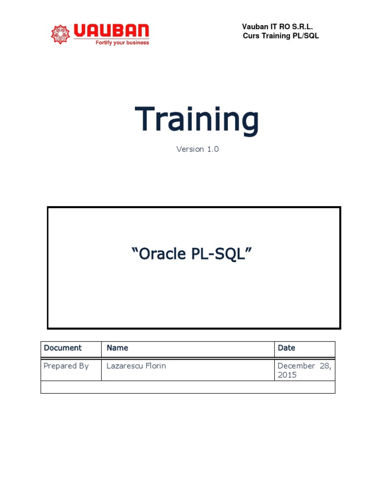 Training - PL SQL Oracle - Basics - Final PDF | PDF