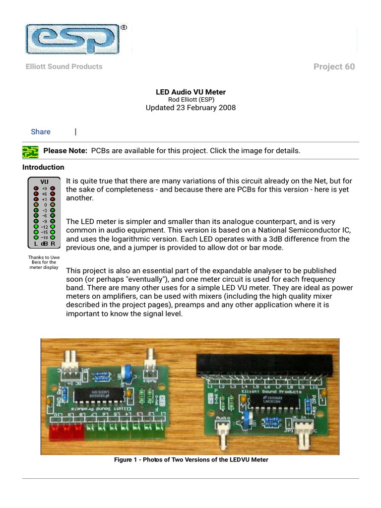 LED Audio VU Meter | PDF | Rectifier | Resistor