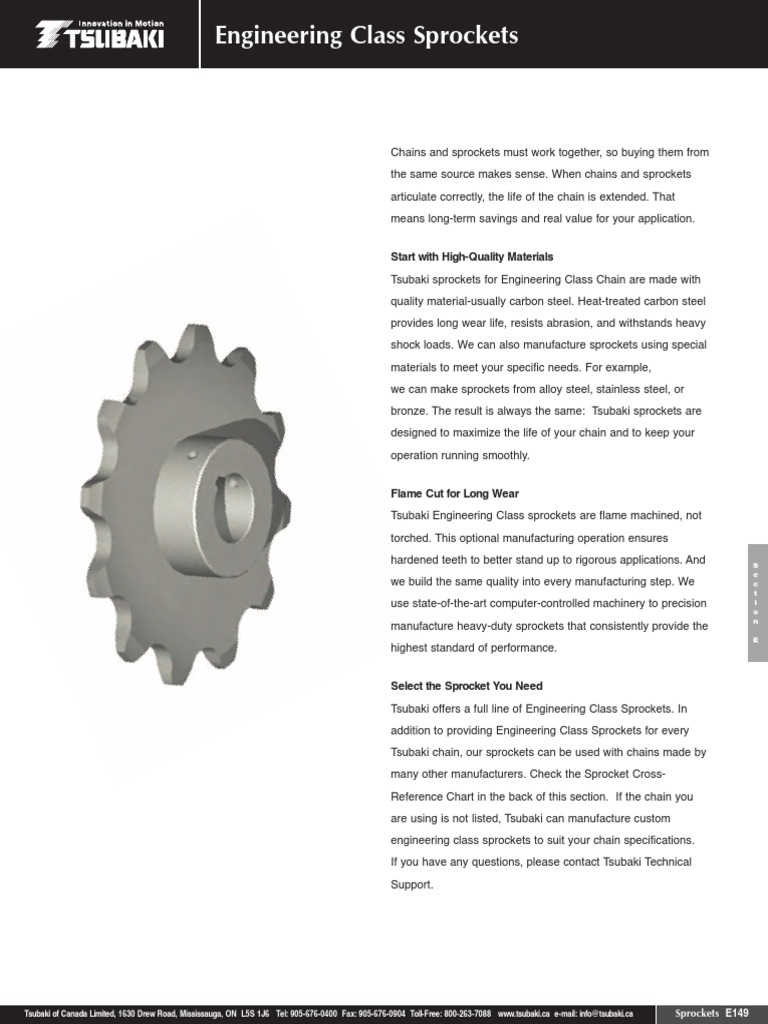 Engineering Class Sprockets Selection | PDF | Steel | Wear
